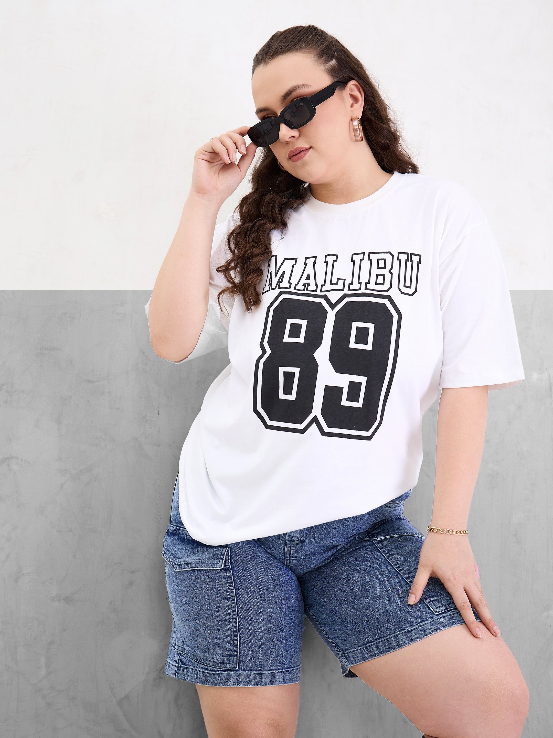 Buy Women White Graphic MILEBU 89 Print T-Shirt Online at Best Price ...